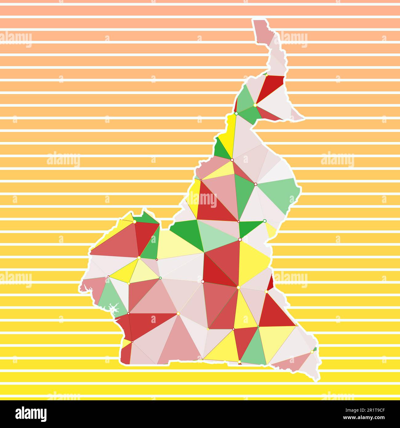 Cameroon vector illustration. Cameroon design on gradient stripes ...