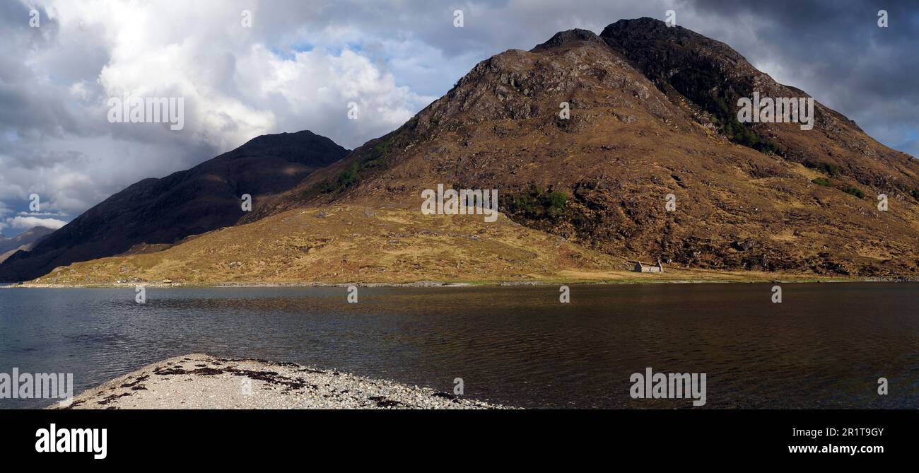 Barrisdale Bay and Carn Mairi, Beinn Buidhe from Eilean Choinnich ...