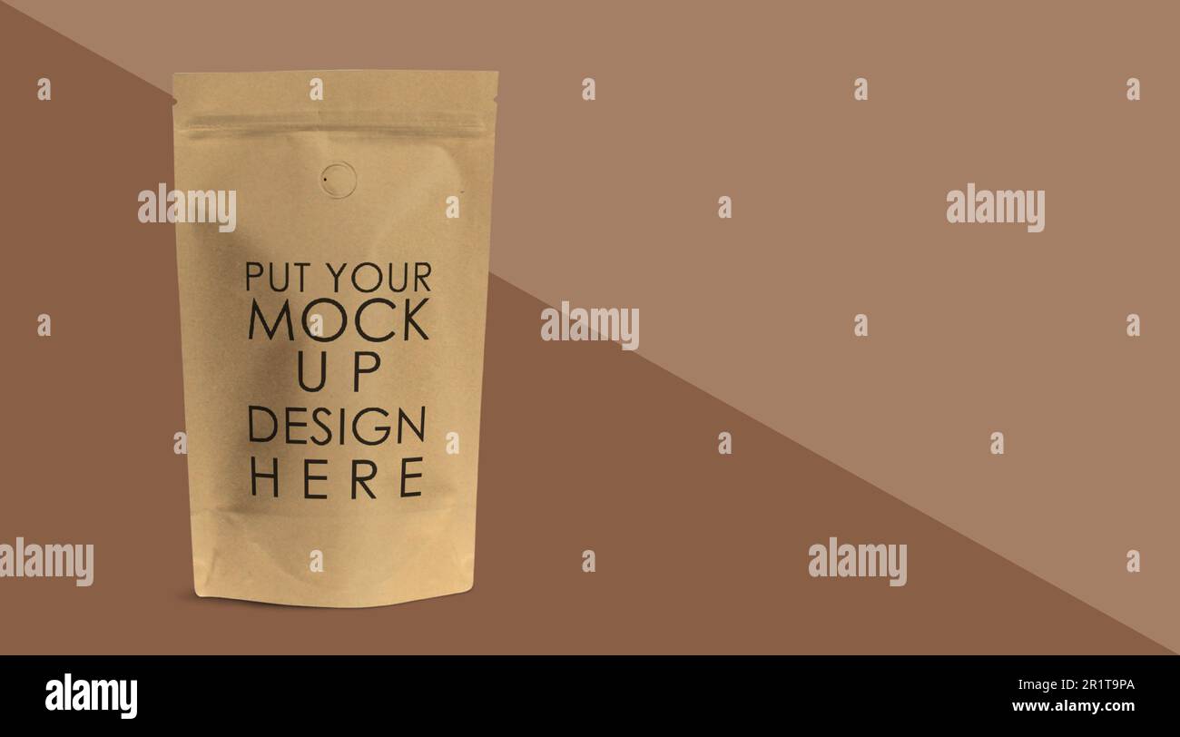 Elegant doypack coffee vacuum zipper mockup for branding Stock Photo ...