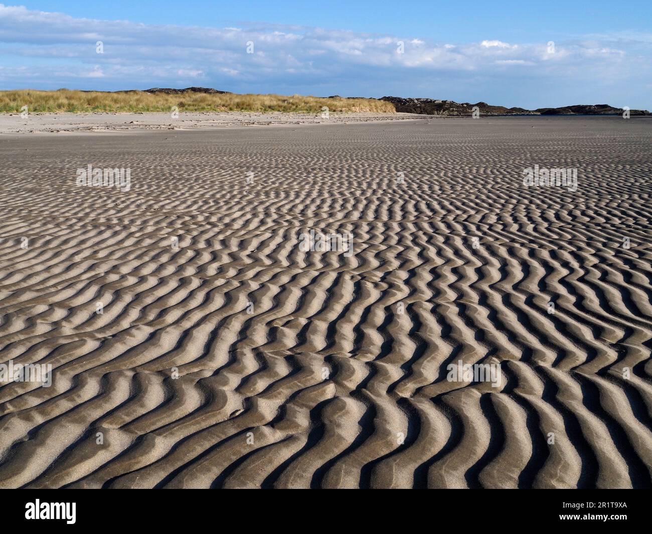 Sand ripples on beach, Loch Breachacha, Coll, Inner Hebrides, Scotland ...