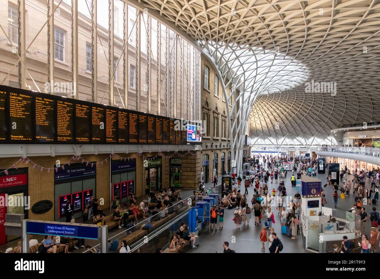 London, England-August 2022; High level interior view from the balcony ...