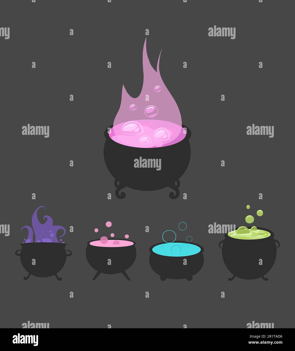 Cauldron collection. Magic broth, potions icon Stock Vector Image & Art ...