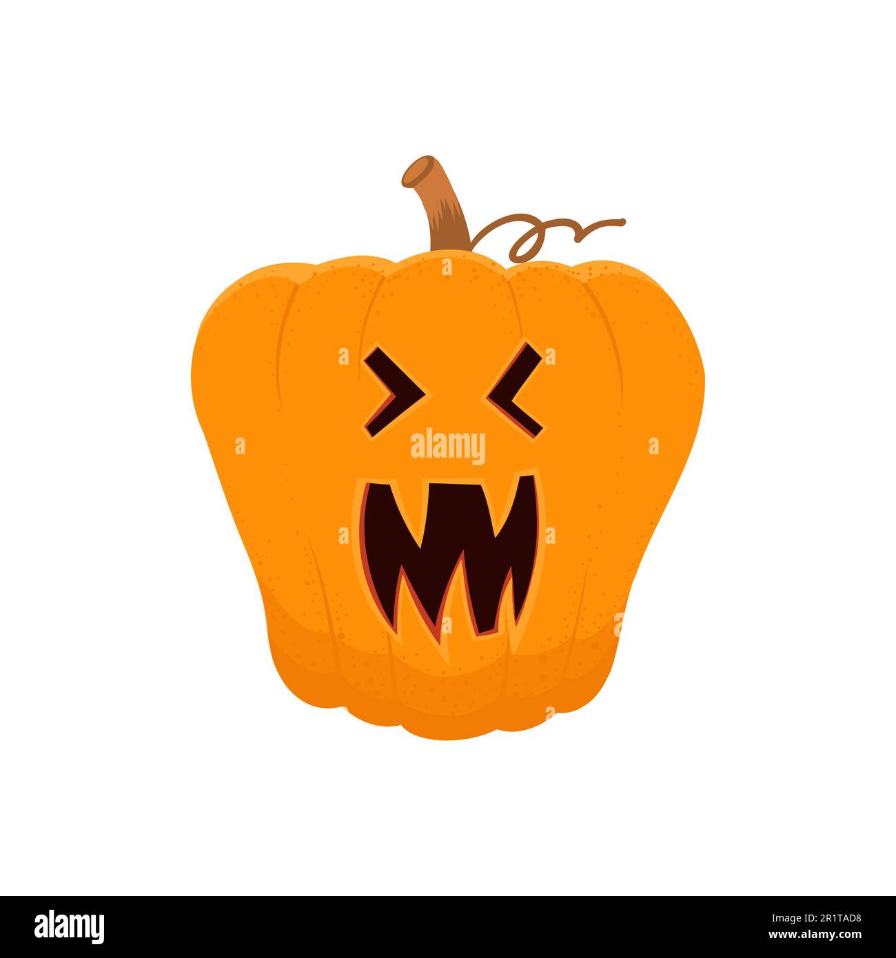 Pumpkin face with scary smile, Halloween symbol Stock Vector Image ...