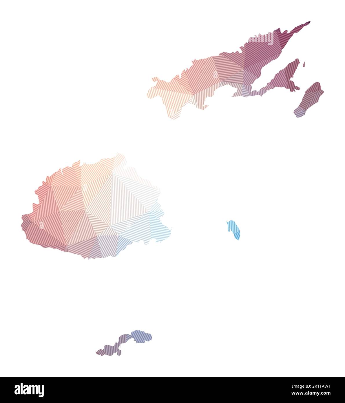 Map of Fiji. Low poly illustration of the country. Geometric design ...