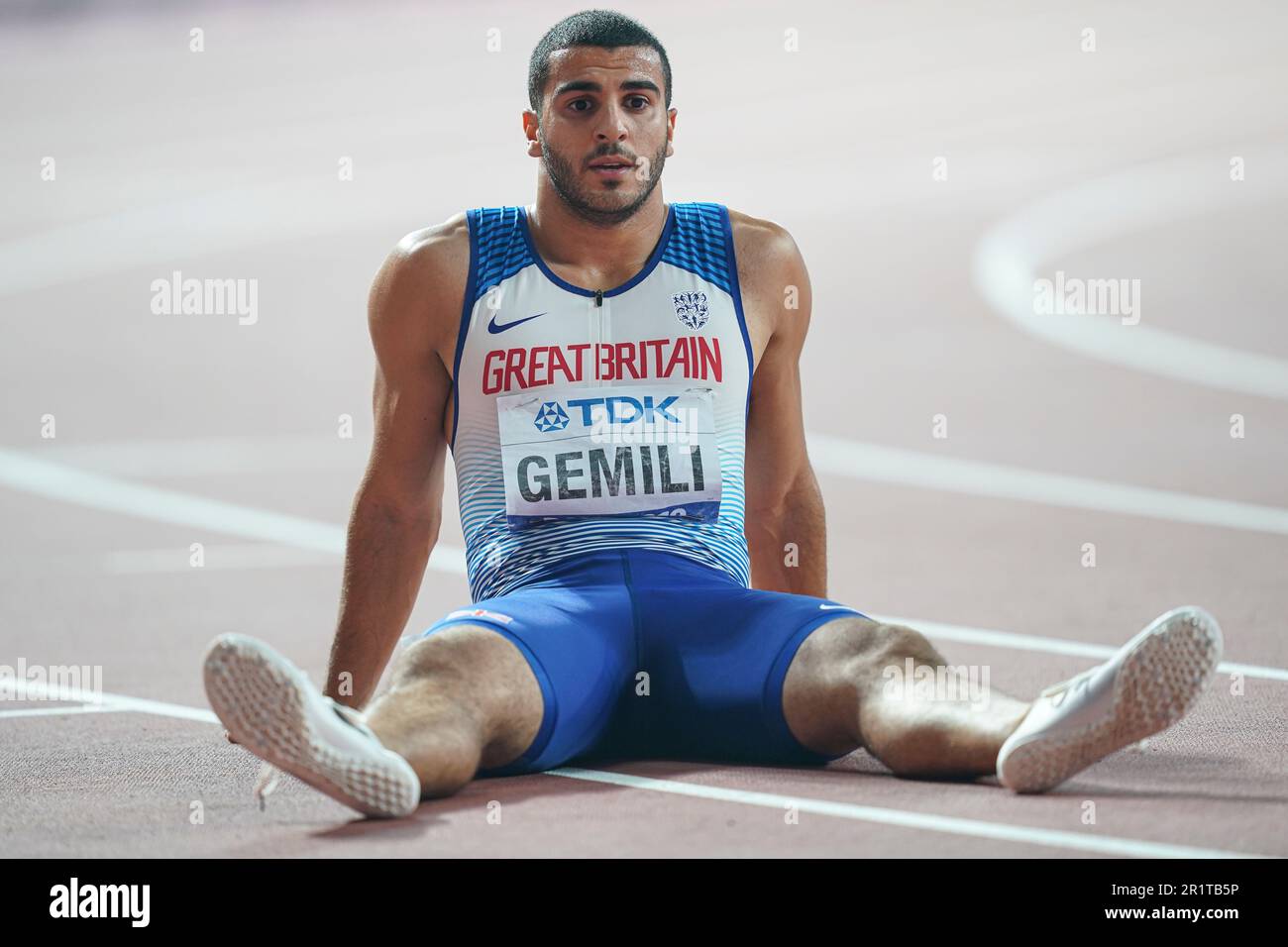 Adam Gemili running the 200m at the 2019 World Athletics Championships ...