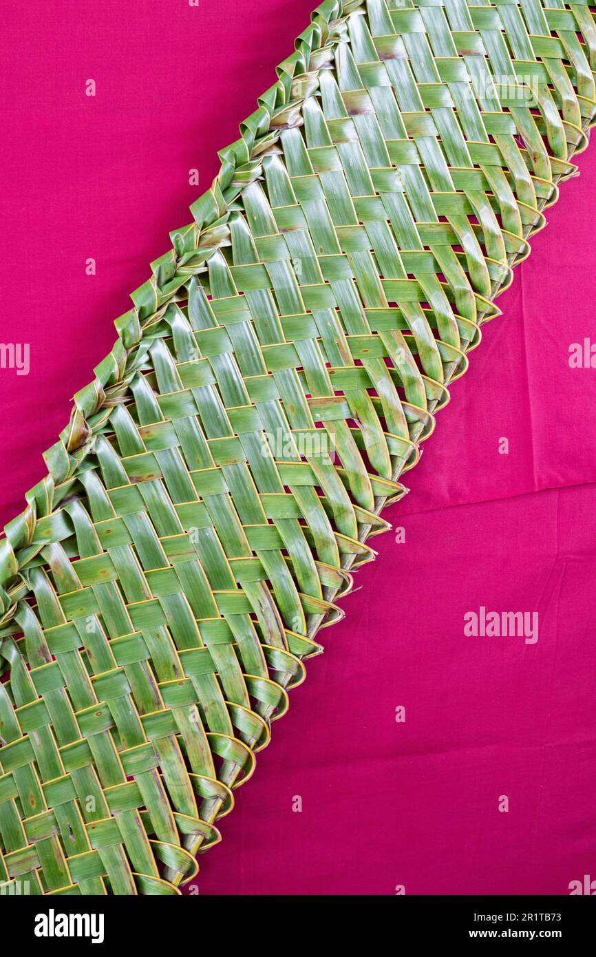 Niue, aka The Rock or The Rock of Polynesia. Woven palm mats Stock ...