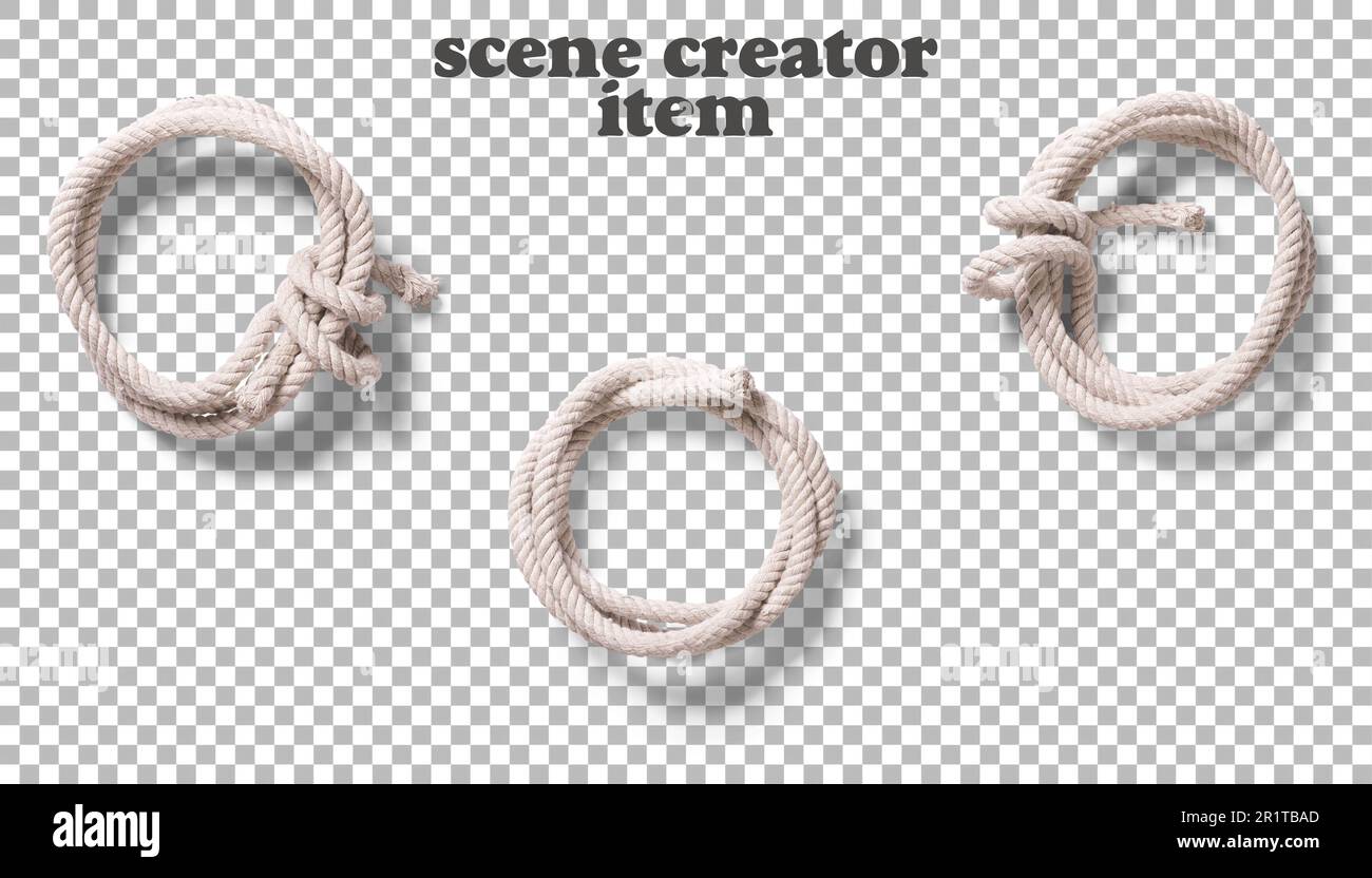 Close up view circular rope isolated on transparent background Stock ...
