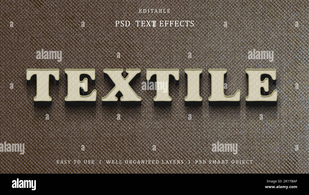 Detailed texture textile text effects Stock Photo - Alamy