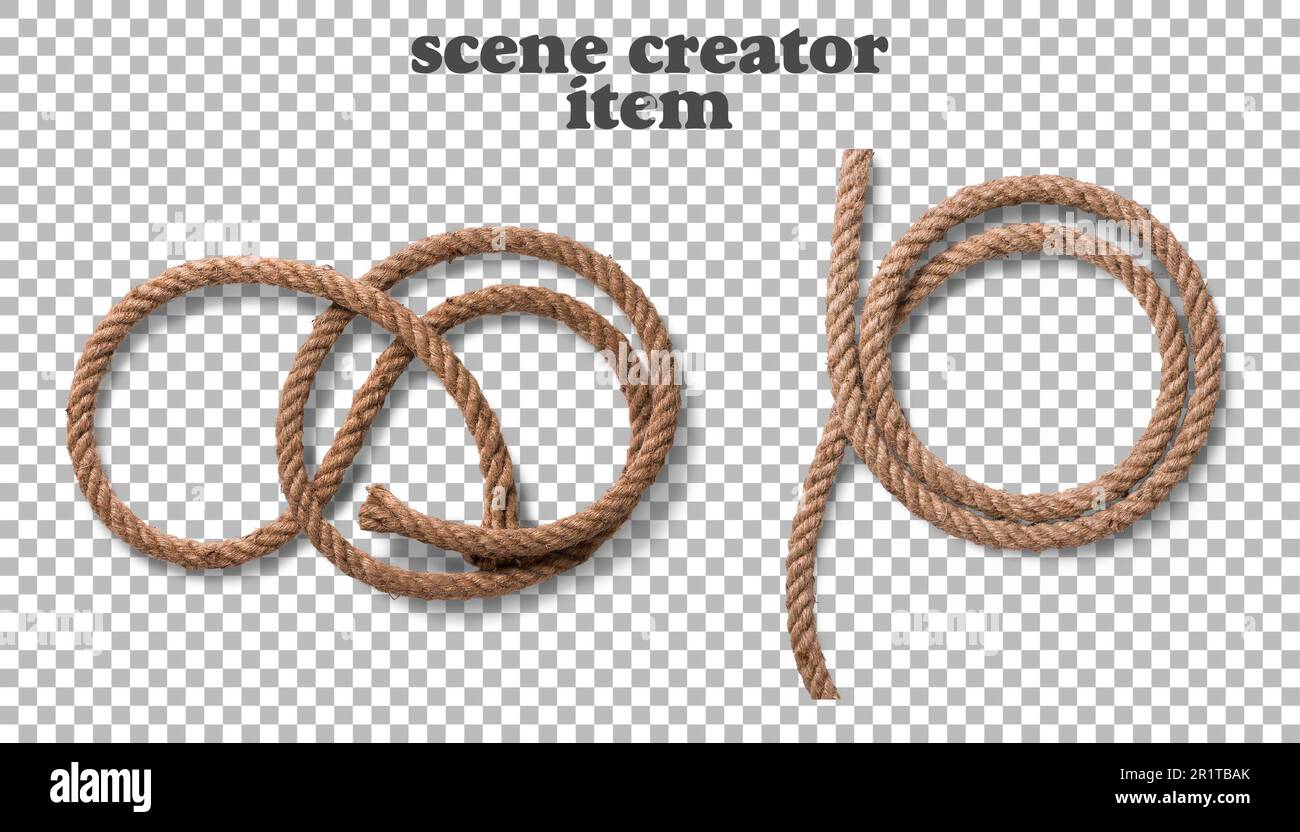 Close up view circular rope isolated on transparent background Stock ...