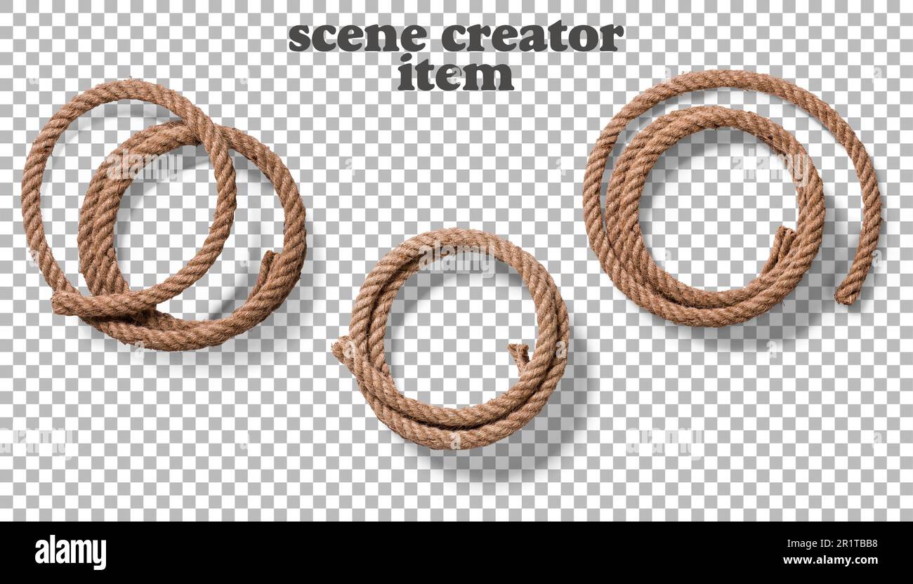 Close up view circular rope isolated on transparent background Stock ...