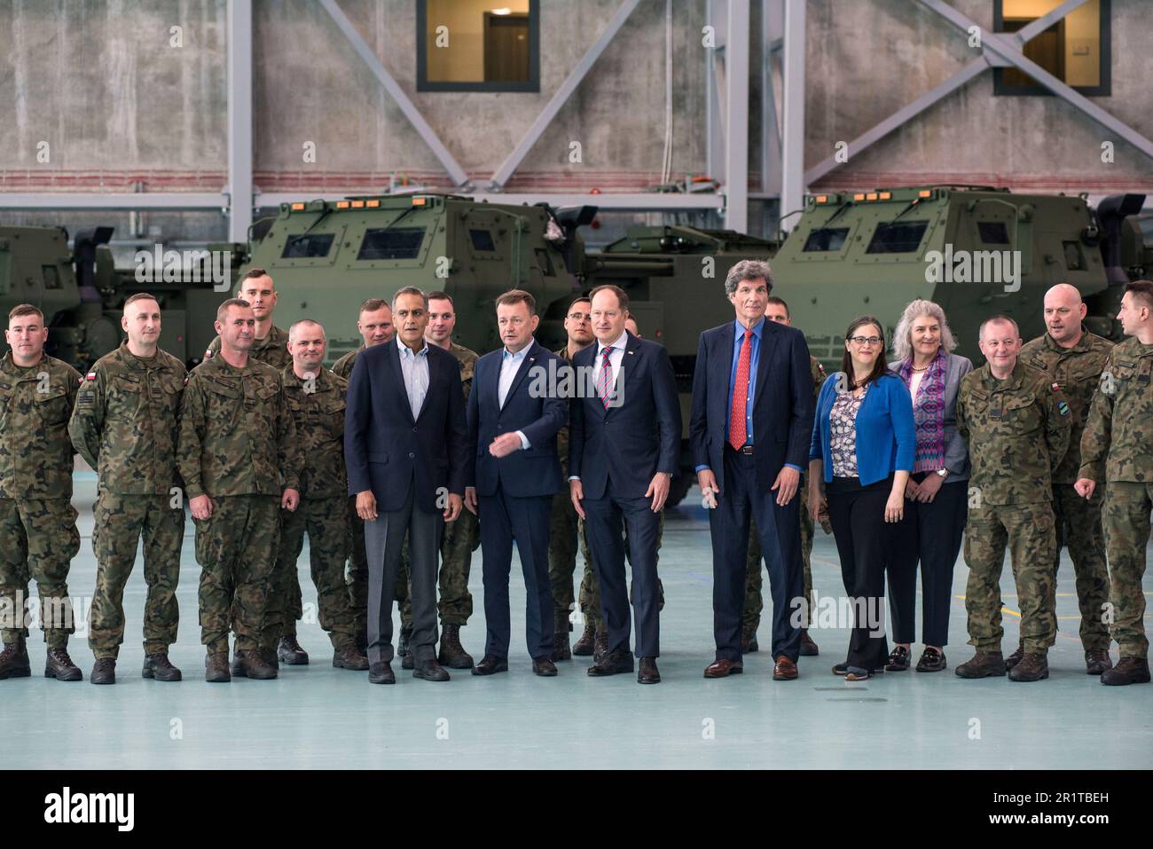 Minister of National Defense, Mariusz Blaszczak (middle), US Ambassador ...