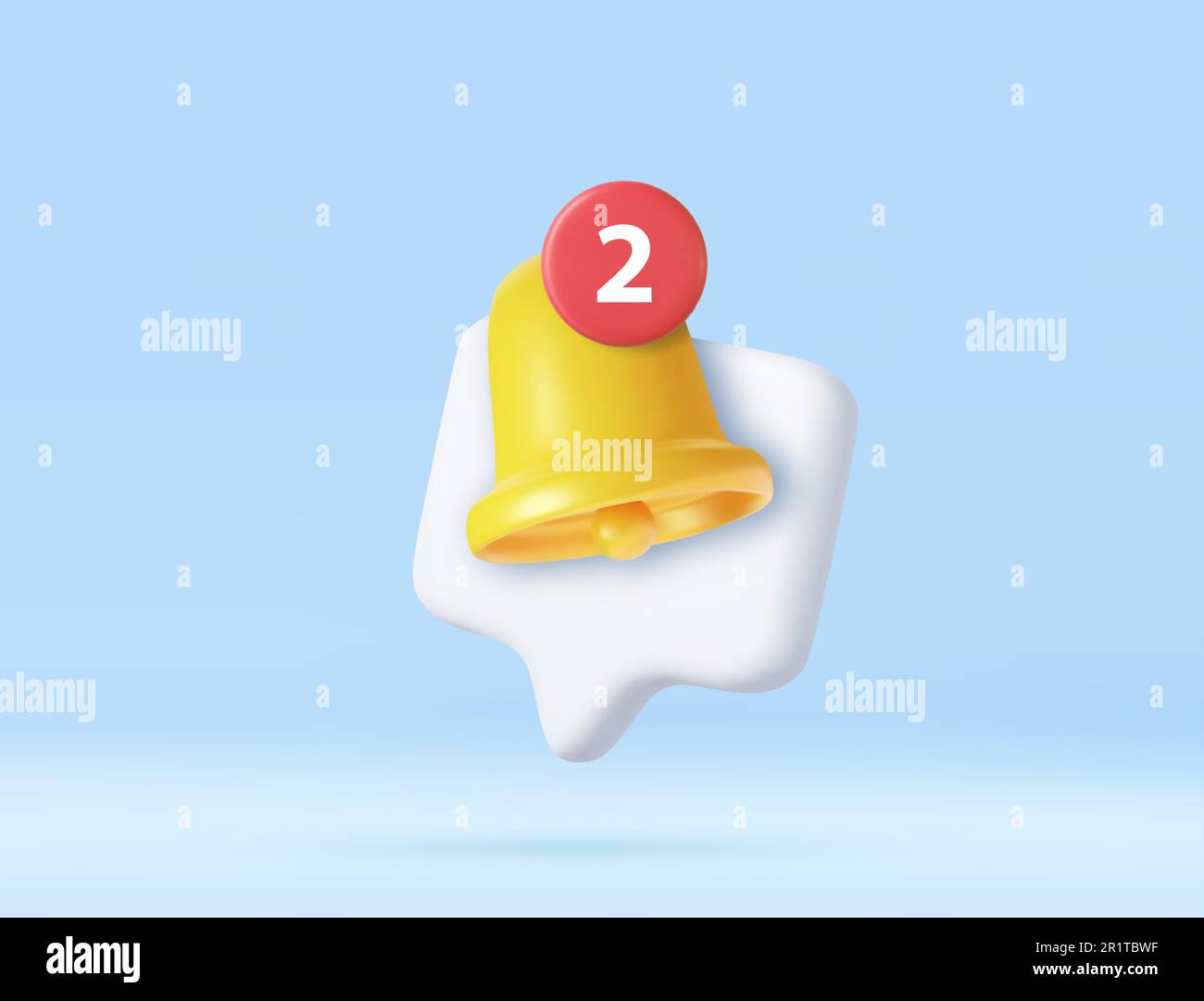 3D notification bell alert icon Stock Vector Image & Art - Alamy