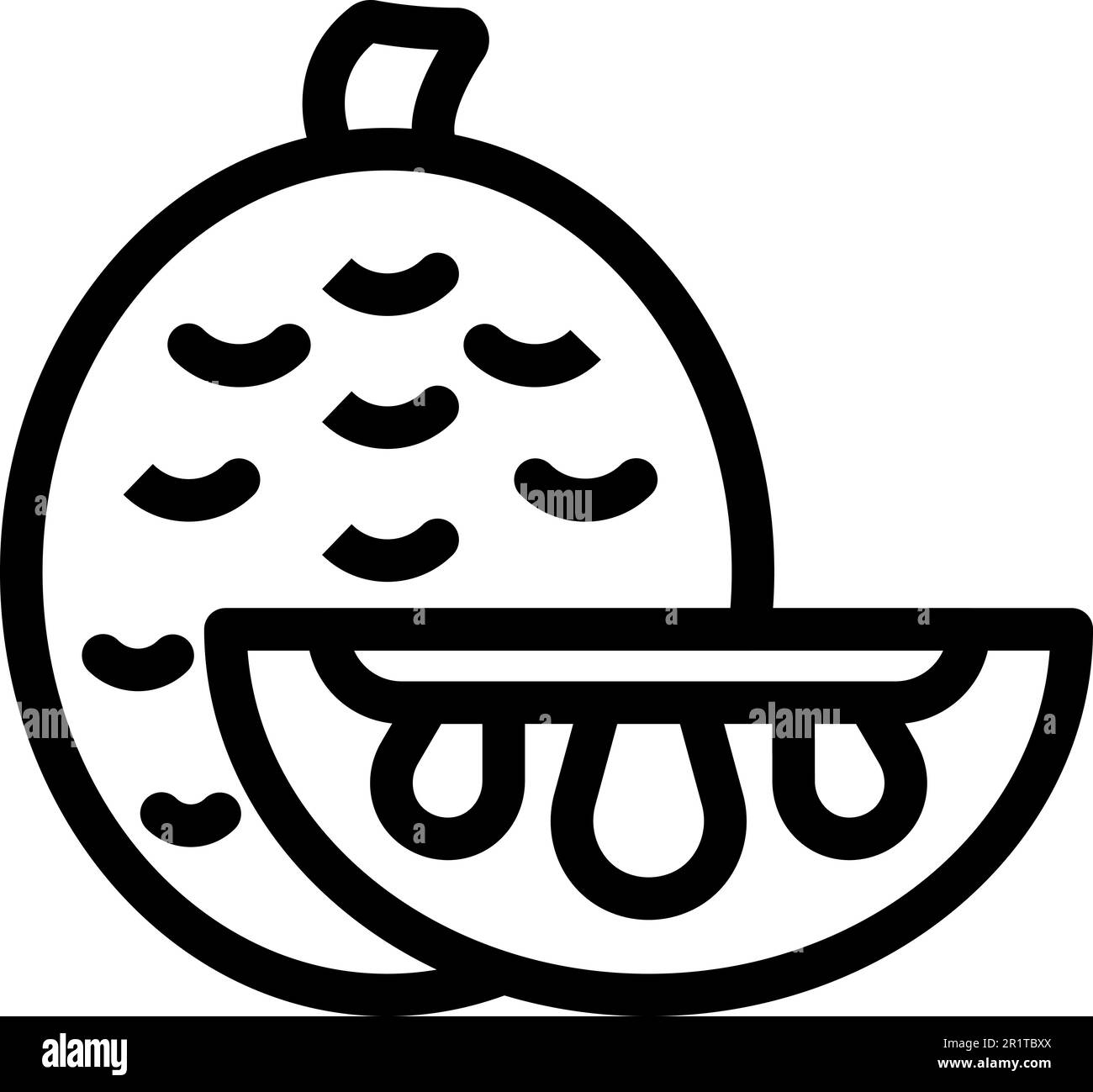 Natural jackfruit icon outline vector. Exotic asian plant. Fruit food ...