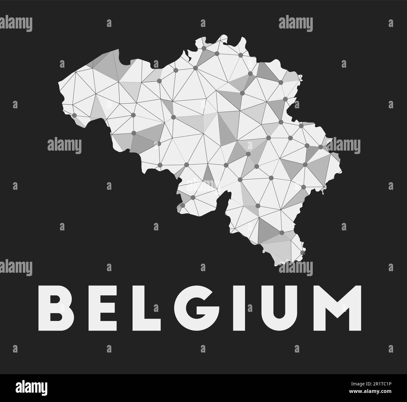 Belgium - communication network map of country. Belgium trendy ...