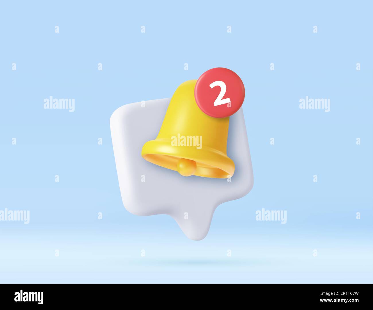 3D notification bell alert icon Stock Vector Image & Art - Alamy