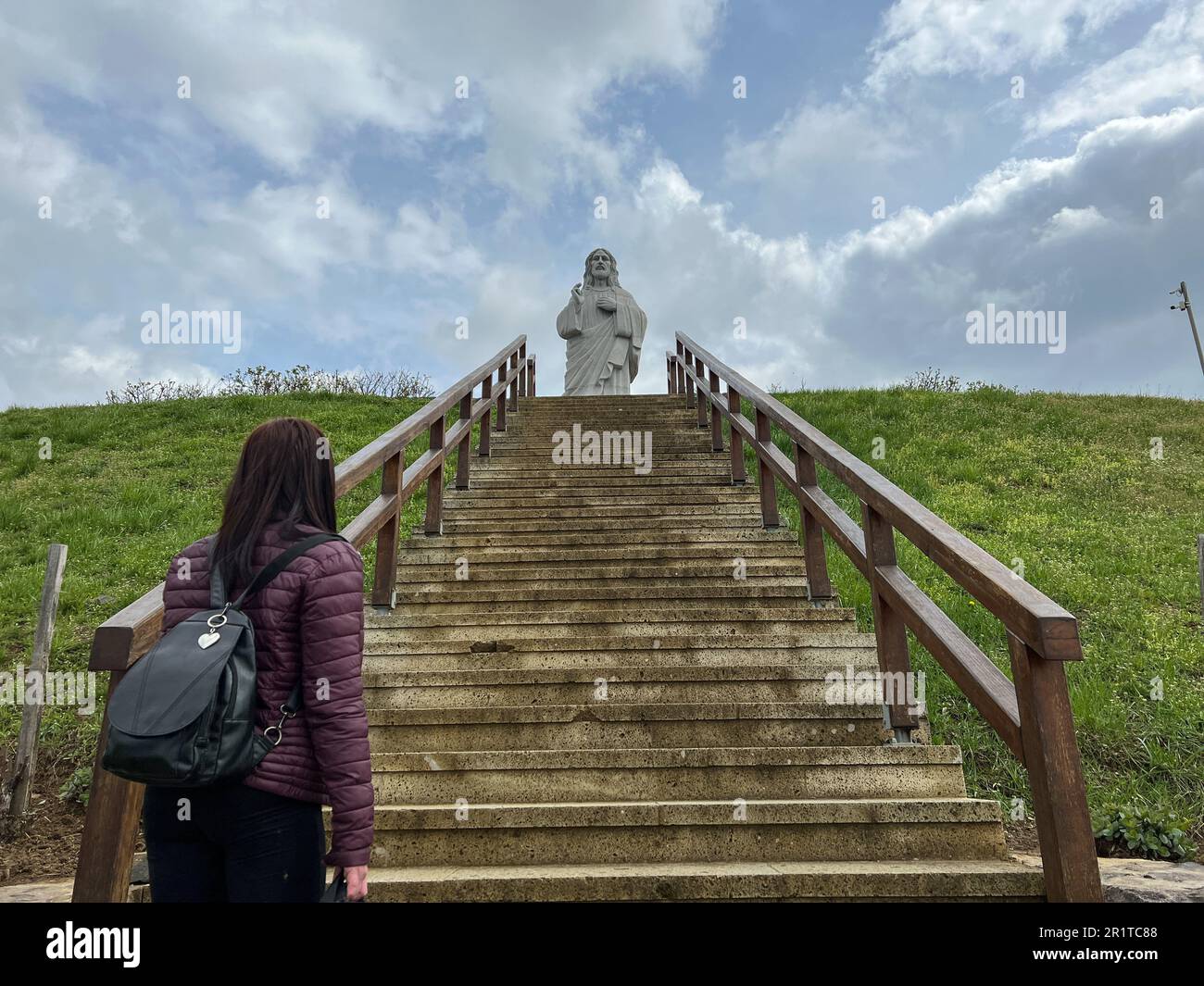 Statue of Jesus Christ in the village of Tarcal in Hungary Stock Photo ...