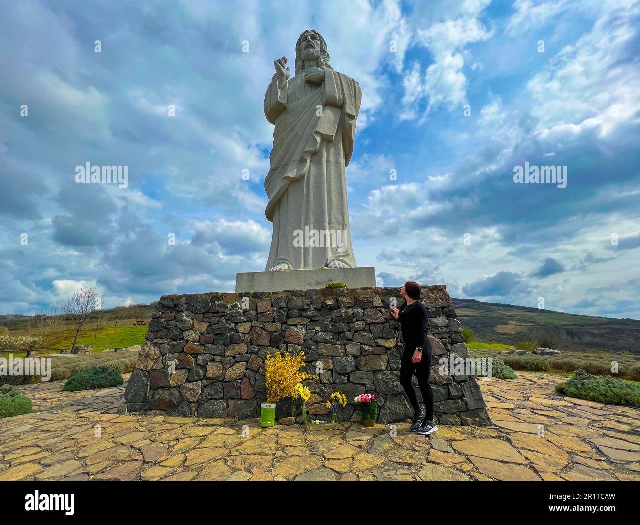 Statue of Jesus Christ in the village of Tarcal in Hungary Stock Photo - Alamy