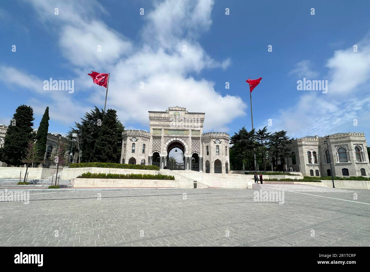 Main entrance gate of Istanbul University on Beyazit Square with ...