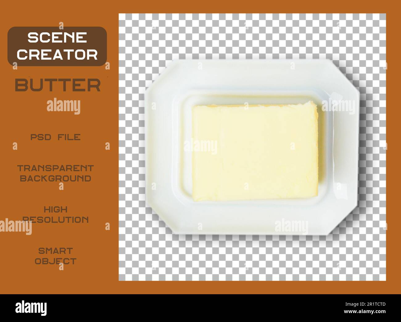 High Angle View Of Butter Against transparent Background Stock Photo ...
