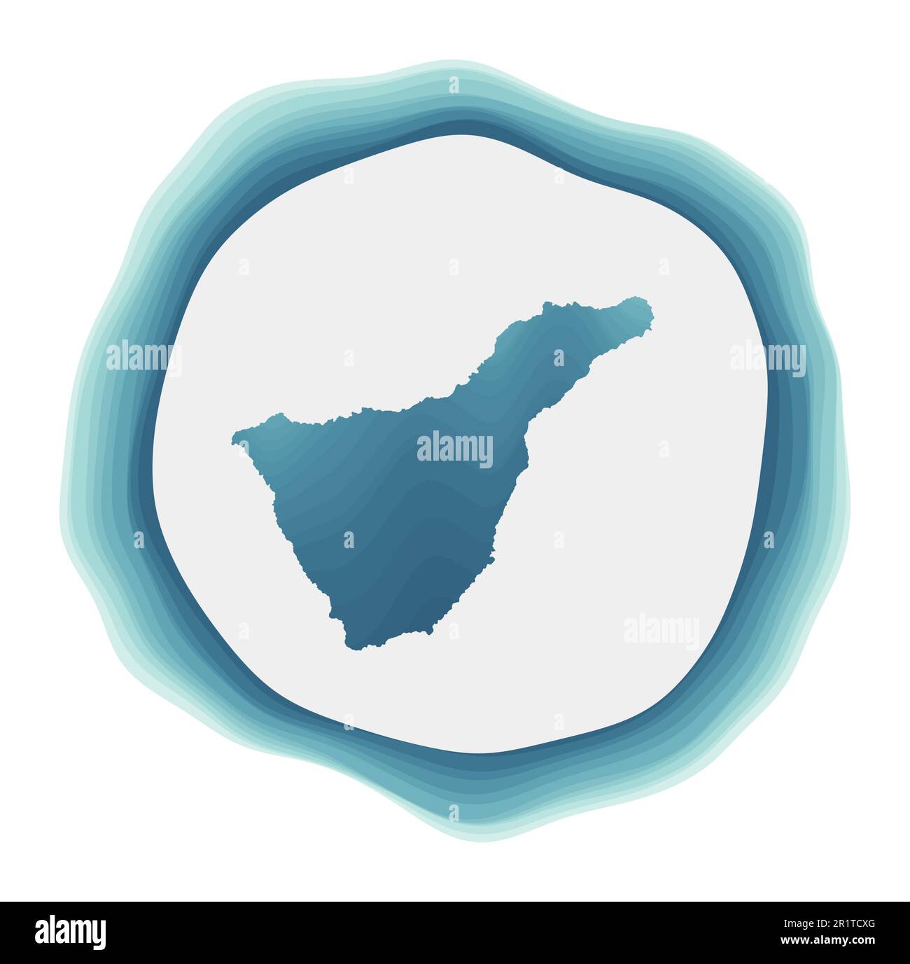 Tenerife logo. Badge of the island. Layered circular sign around ...