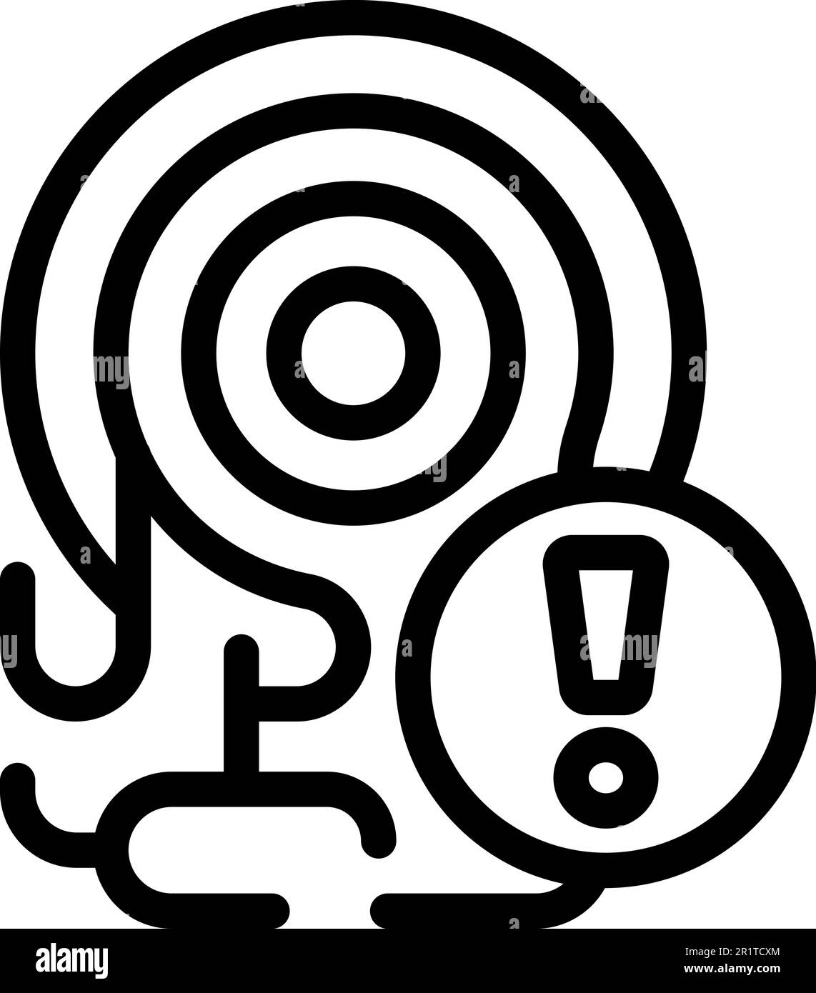 Fingerprinting error icon outline vector. Id scanner. Criminal touch ...