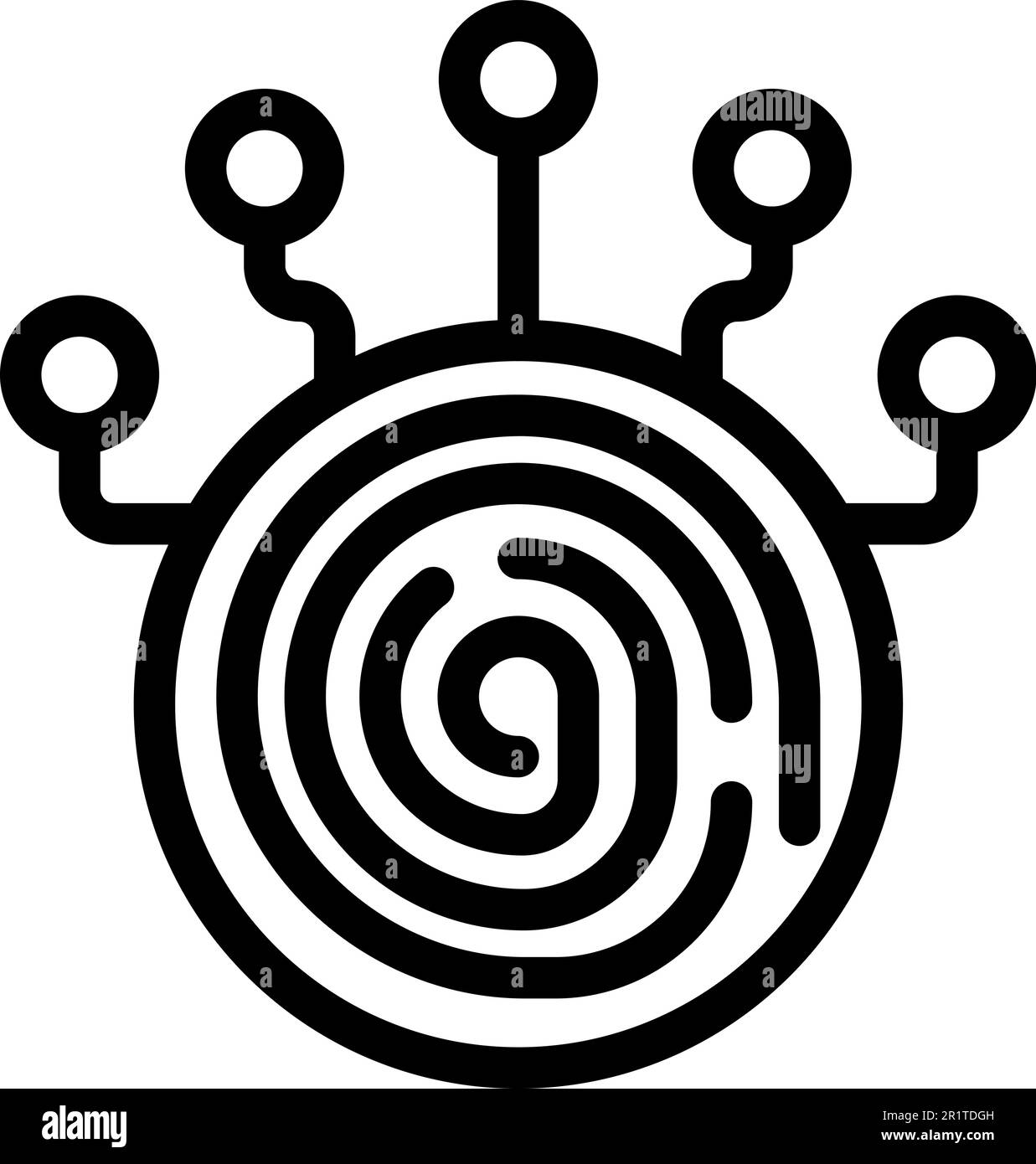 Access fingerprint icon outline vector. Privacy touch. Human security ...