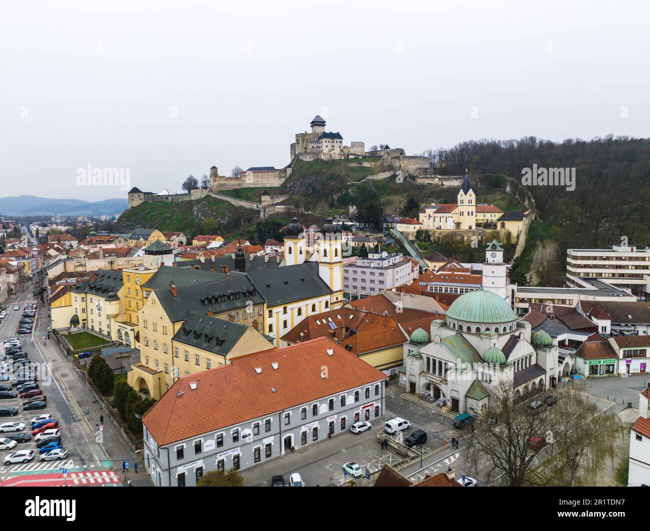 Aerial view of the city of Trencin in Slovakia Stock Photo - Alamy
