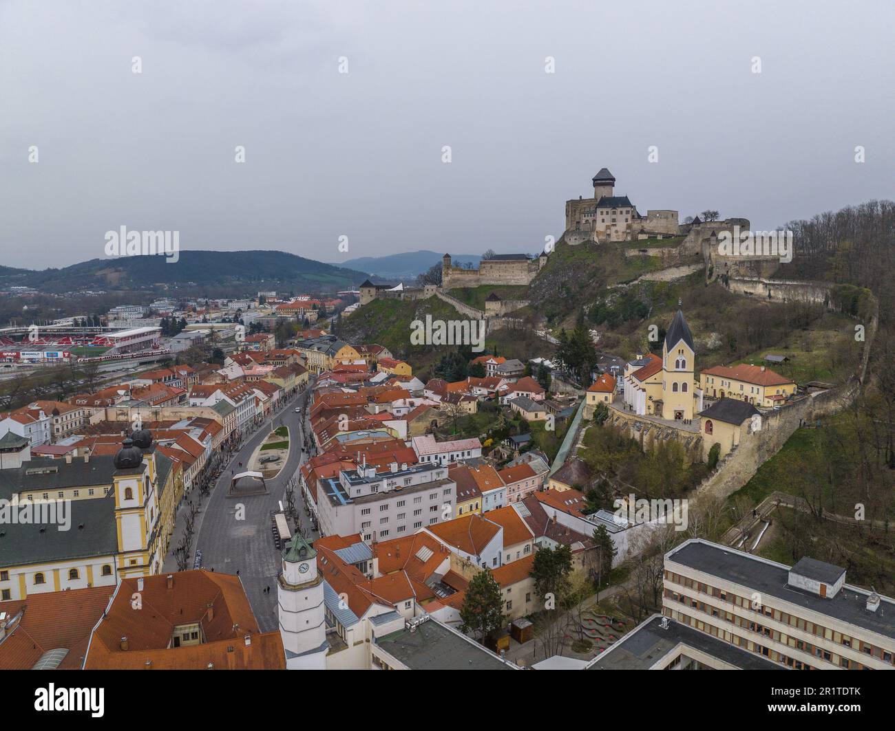 Aerial view of the city of Trencin in Slovakia Stock Photo - Alamy