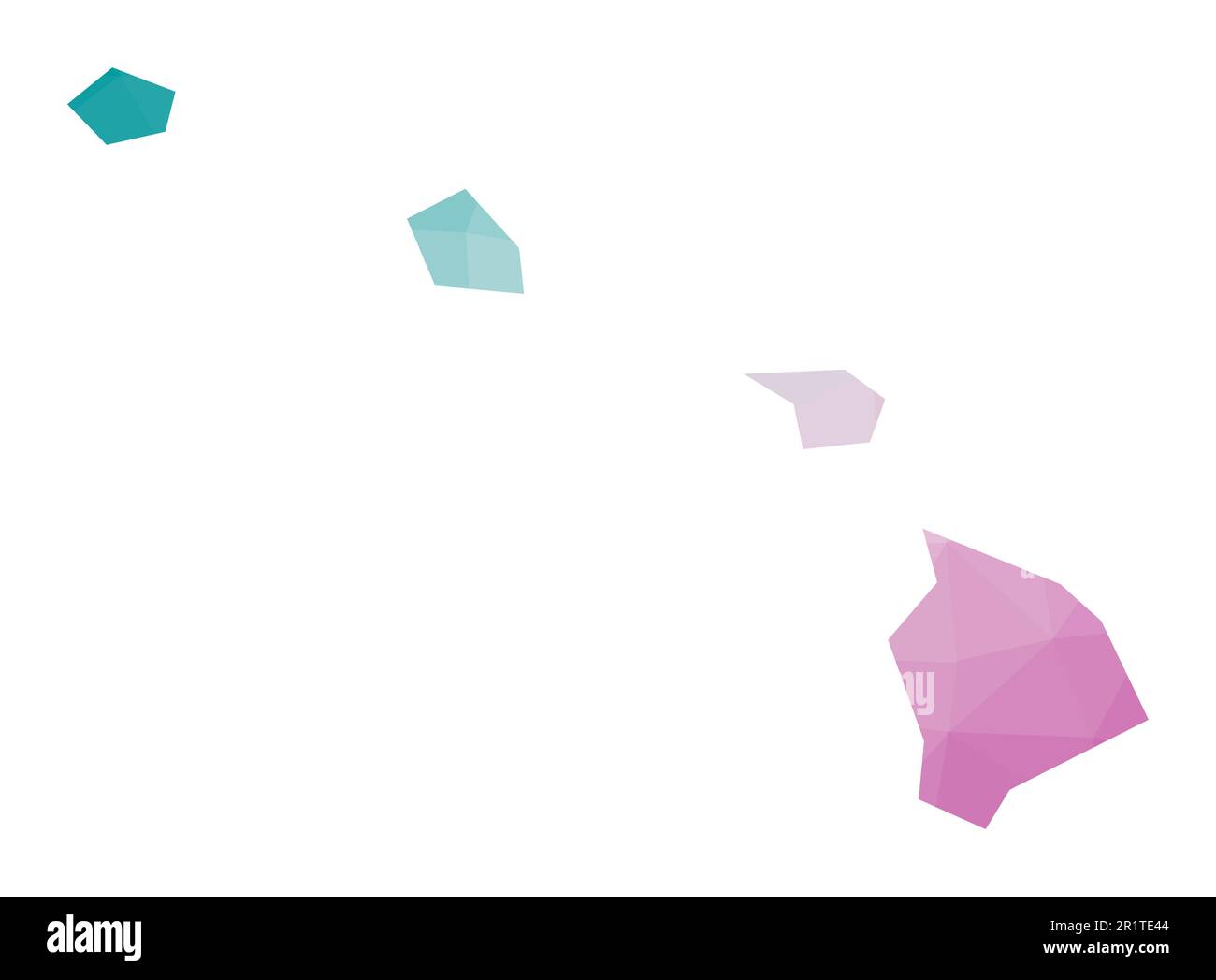Polygonal map of Hawaii. Geometric illustration of the US state in ...