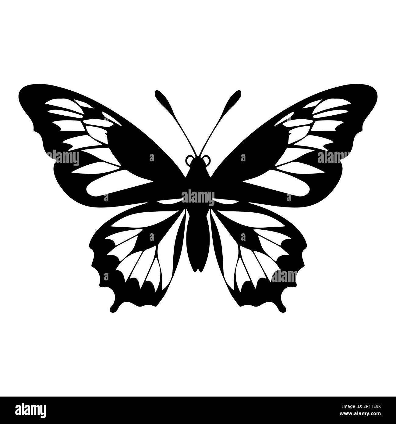Butterfly in silhouette Black and White Stock Photos & Images - Alamy