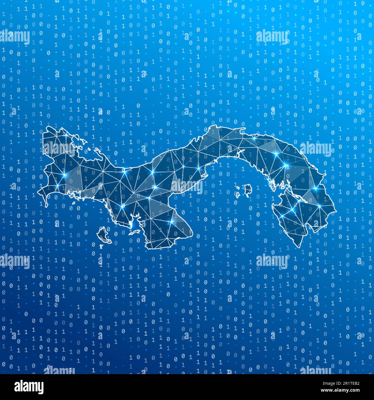 Network map of Panama. Country digital connections map. Technology ...