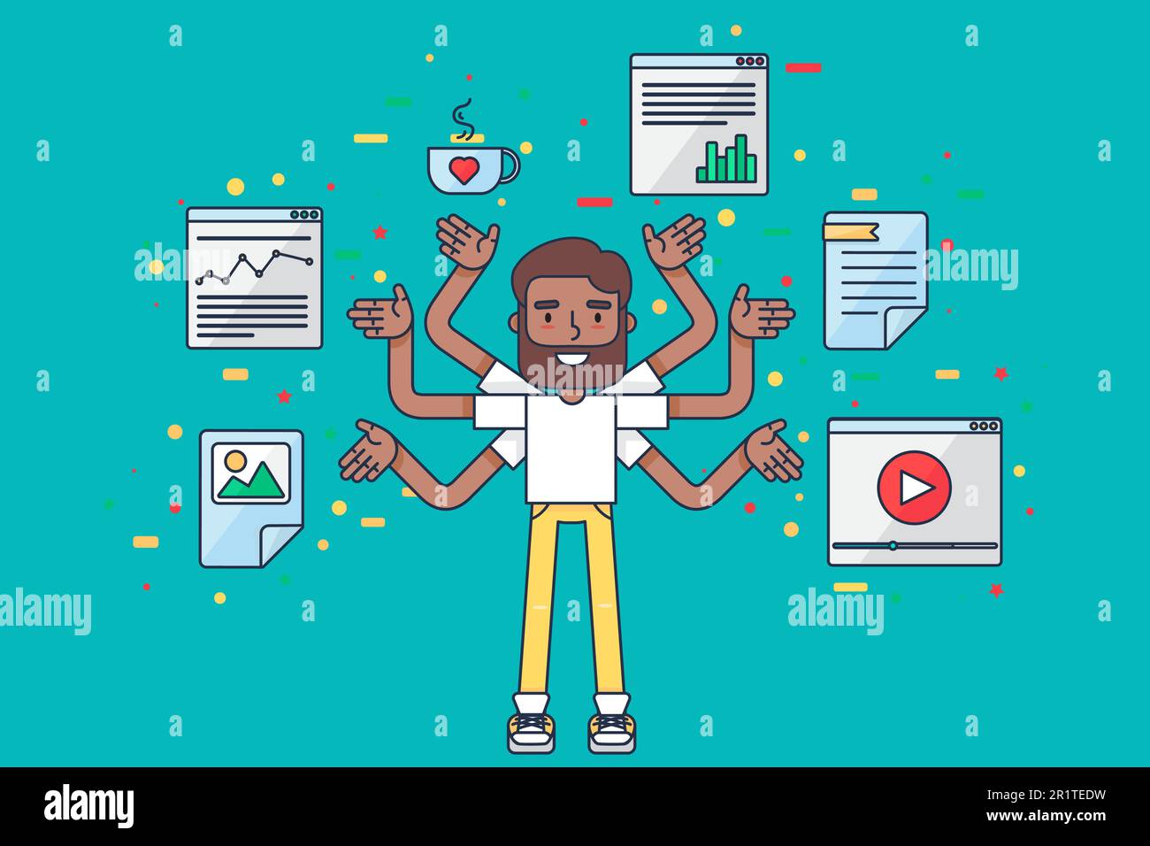 Arabian muslim man freelancer Stock Vector Images - Alamy
