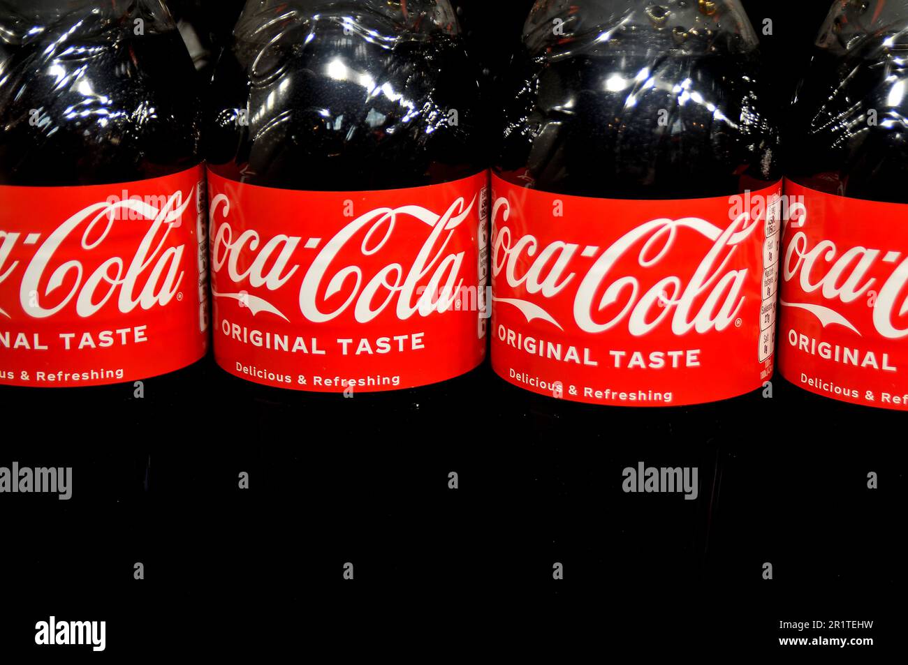 May 15,2023/Coca cola bottles ons le in grocery store in danish capital ...