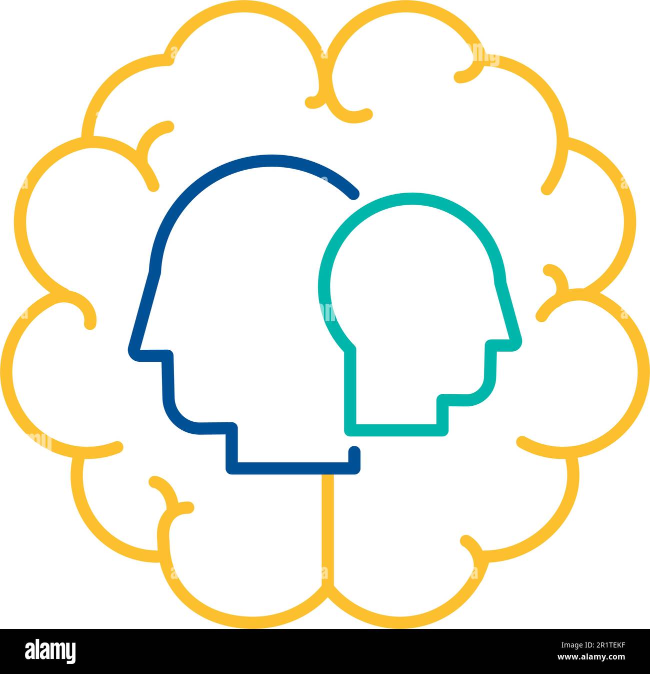 Psychology and Physiology Icon Human Brain Activity Concept. People ...