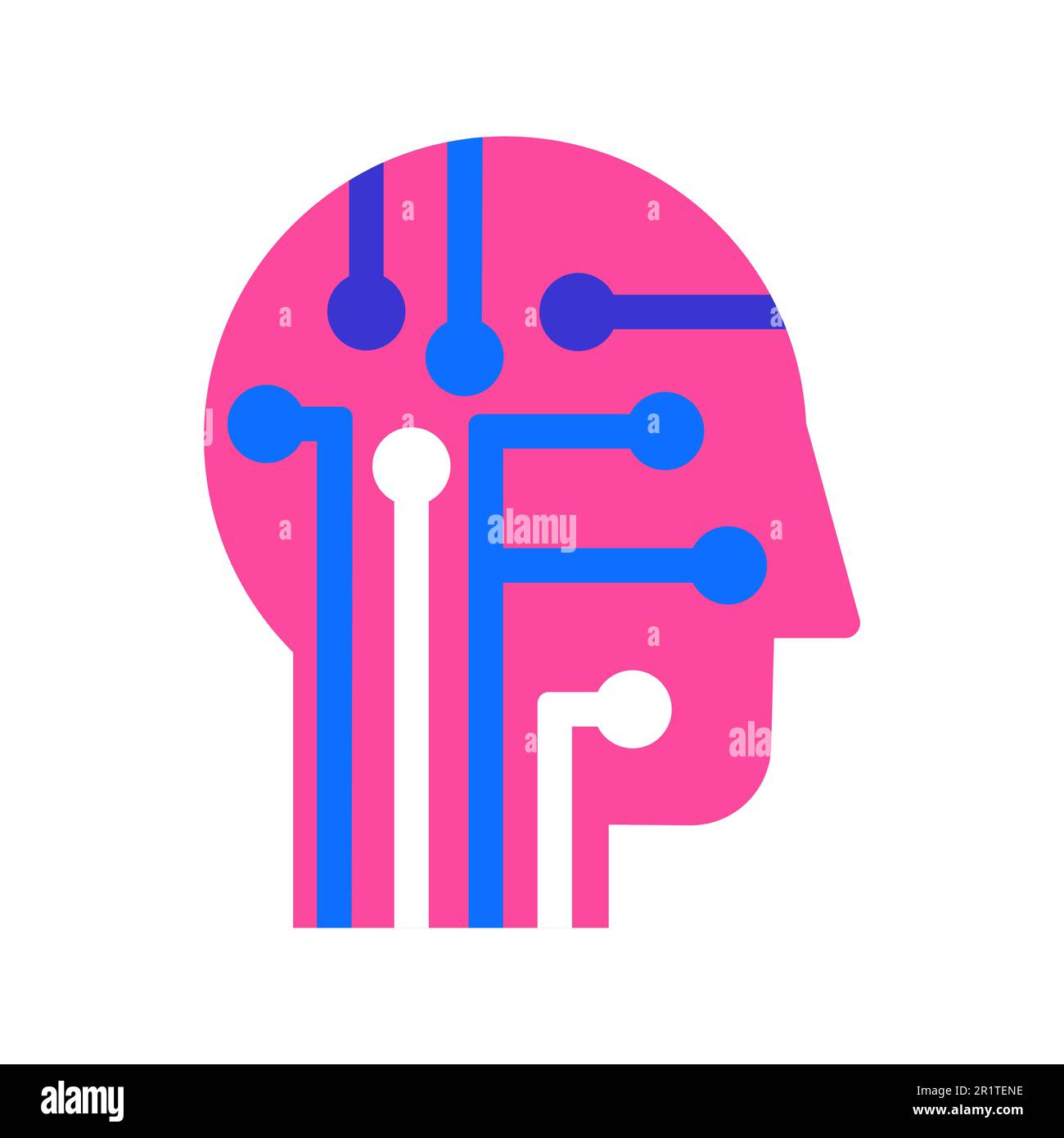 Intelligence, learning and innovation flat vector icon. Human brain ...