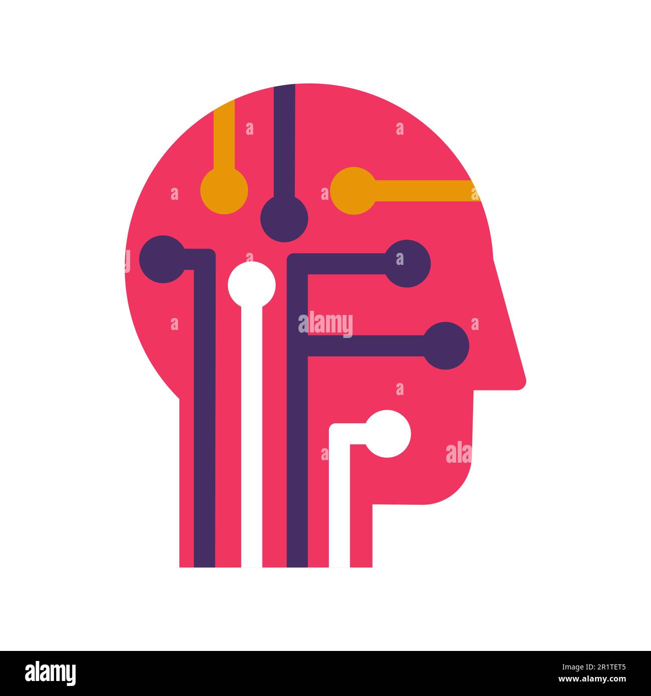 Intelligence, learning and innovation flat vector icon. Human brain ...
