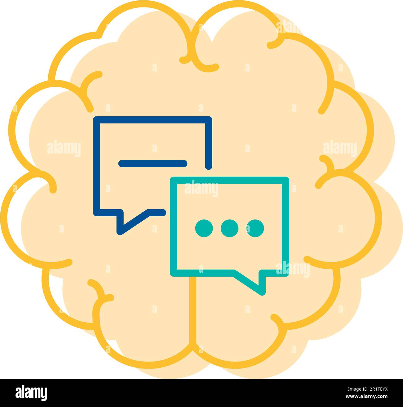 Chat Bubble Icon over Human Brain Background, Chat Bubble Icon, Social ...