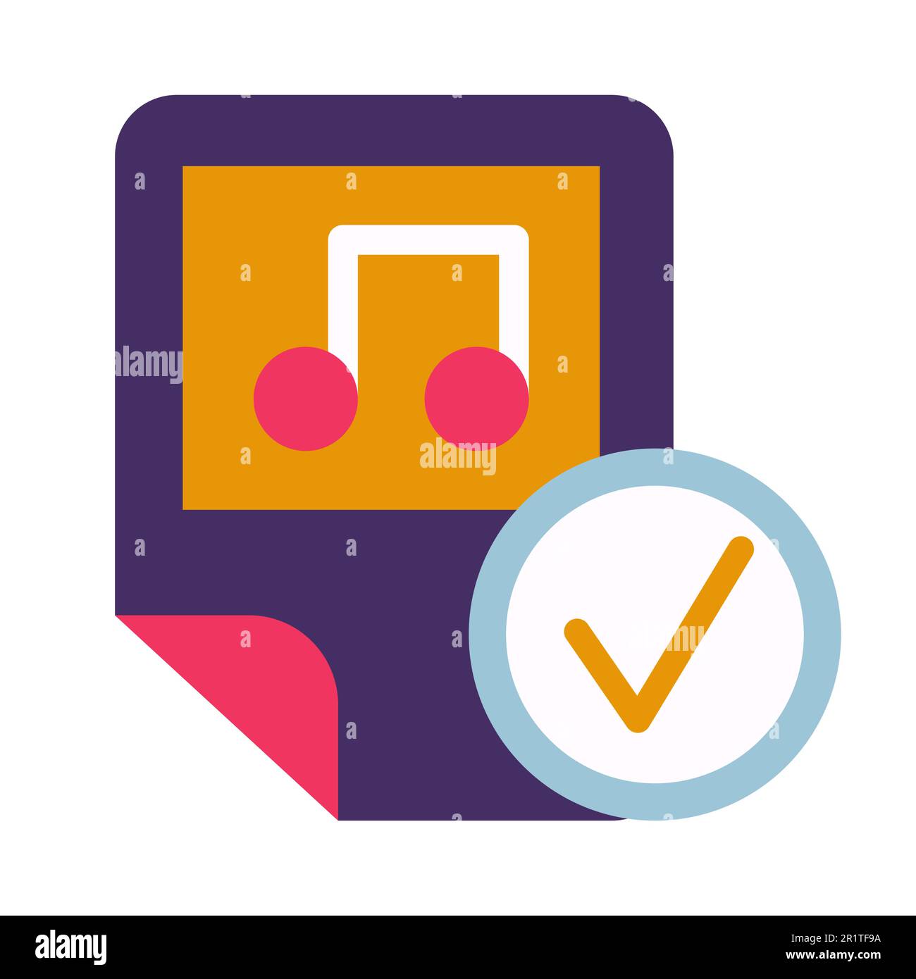 Music file, playlist checking glyph vector icon. Flat pictogram ...