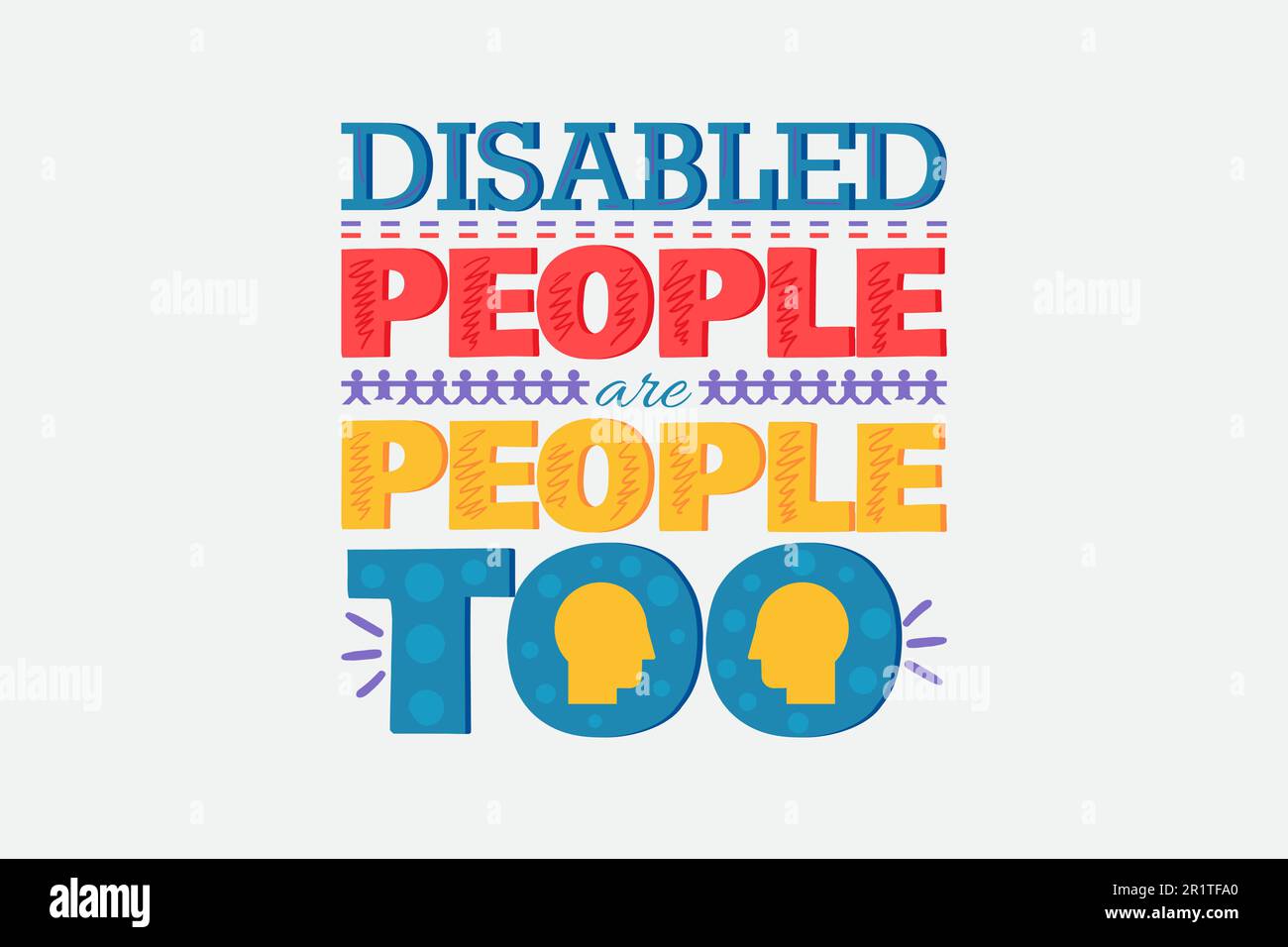 World Disable People Protection Poster with Creative Lettering ...