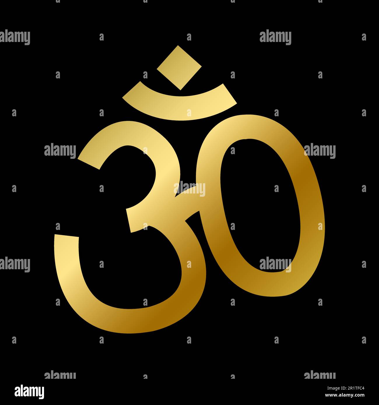 Hinduism faith symbol isolated. Hindu religious golden sign on white ...