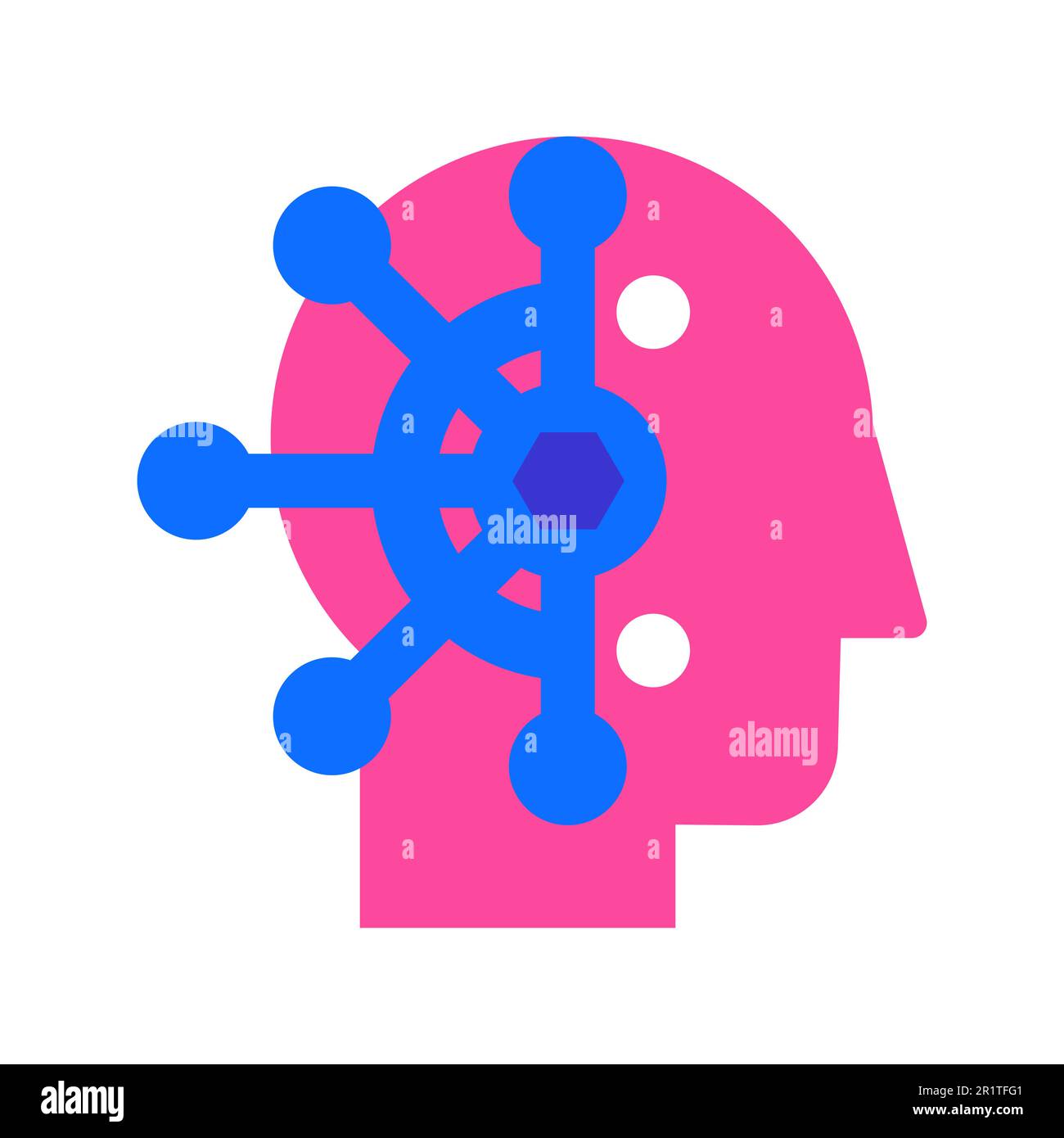 Mind control, thought manipulation flat vector icon. Brainwashing ...