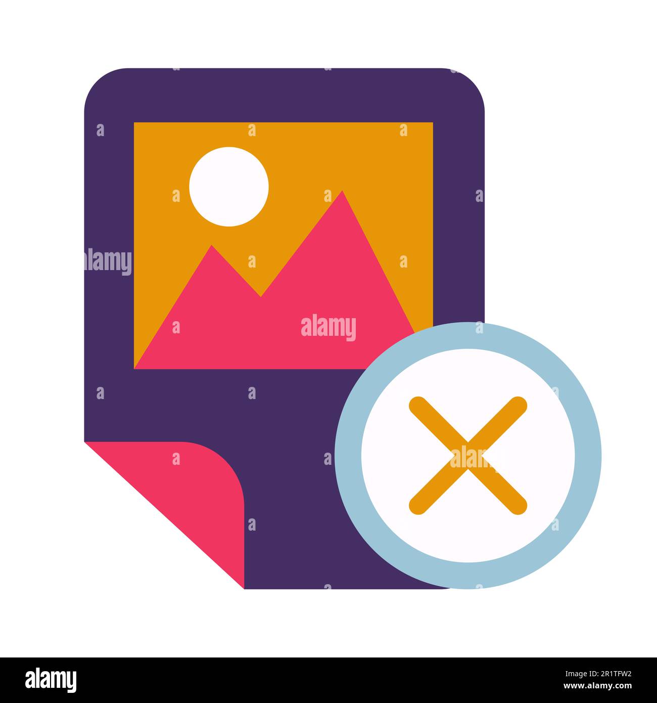 Image file delete symbol glyph vector illustration. Digital gallery management, photo remove ...