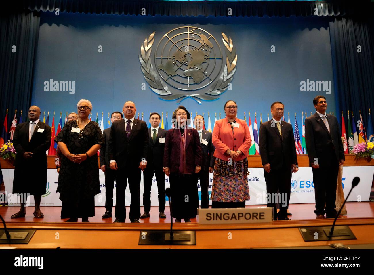 Front row from left, Samoa Prime Minister Fiame Naomi Mata'afa, Cook ...