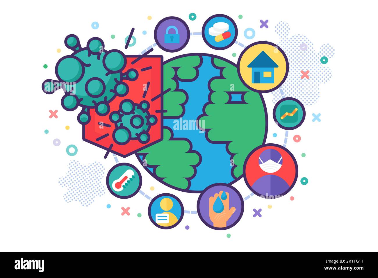 Global Covid World Danger and Risk Infographic Signs. Coronavirus ...