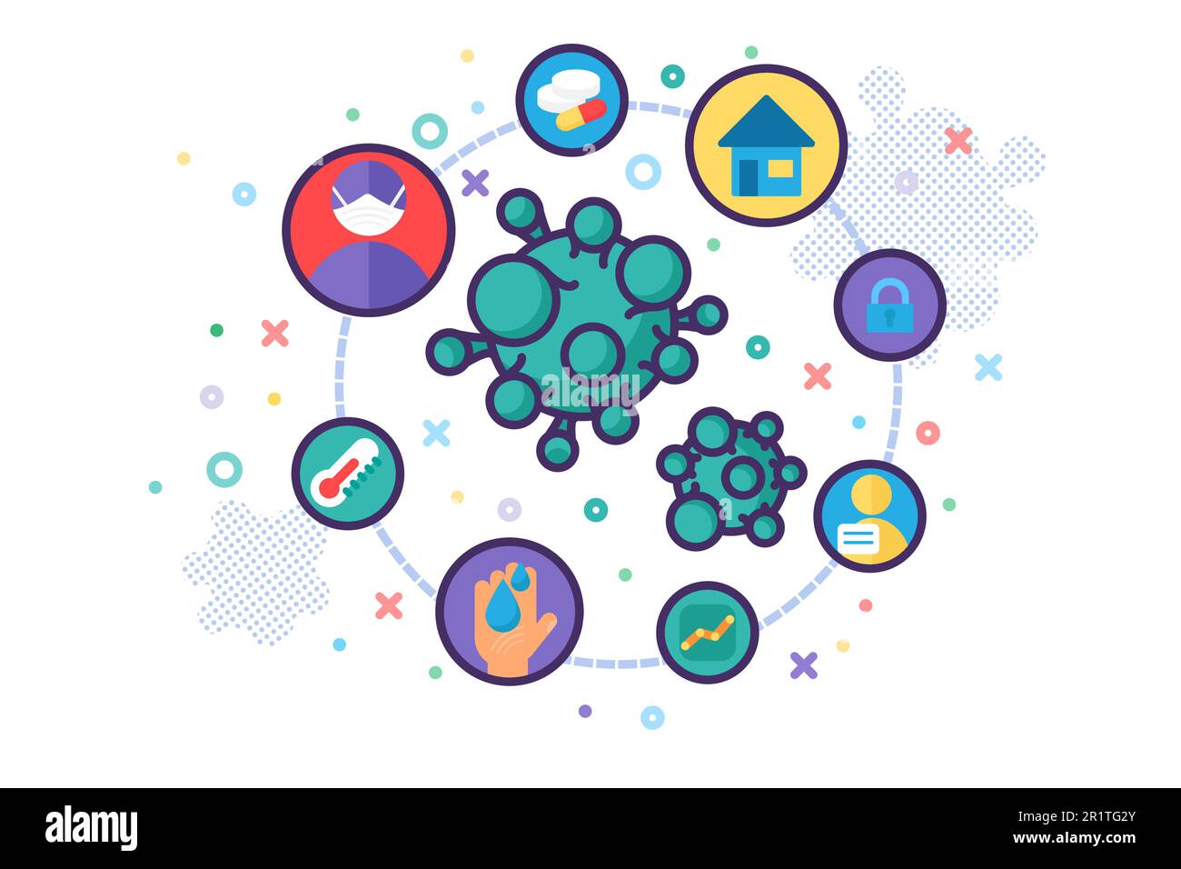 Corona Virus Prevention Concept. Infographic Signs and Elements of ...