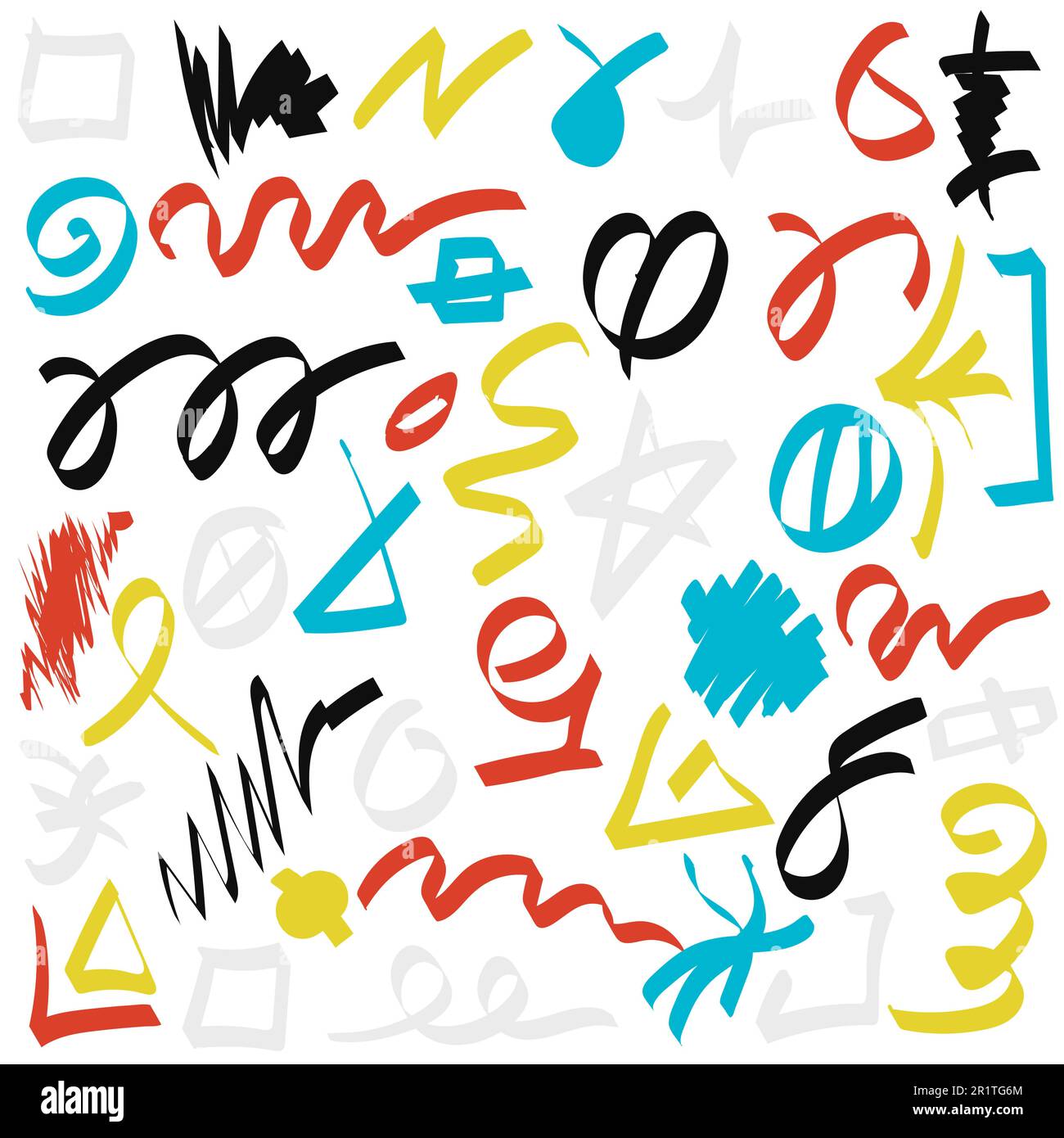 Color smears hand drawn set. Colorific signs collection. Abstract ...