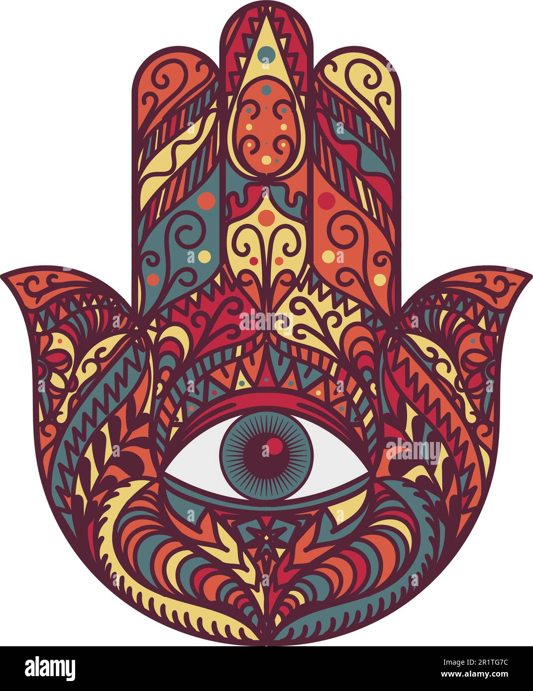 Hindu Hand Symbol Hamsa Indian Ornate Hand Hamsa Symbol Royalty Free