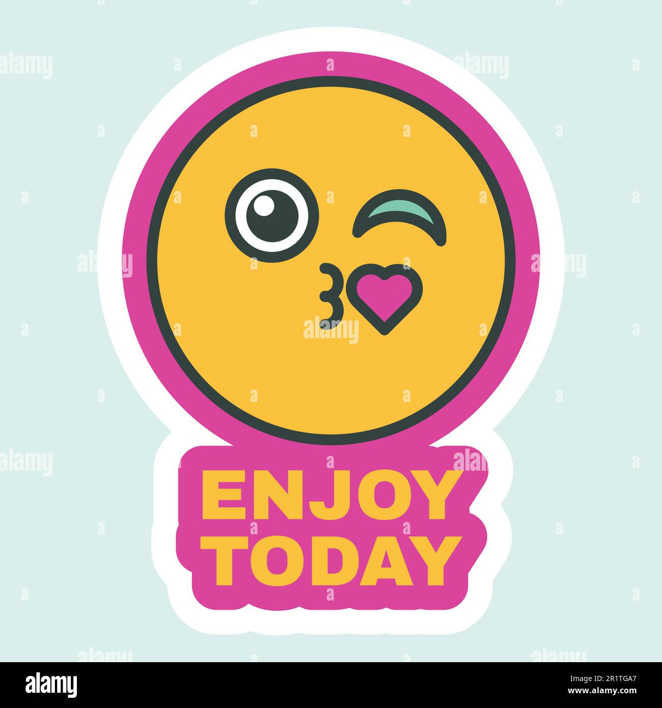 Enjoy Your Day, Creative Sticker Flat Vector Illustration. Chat Message ...