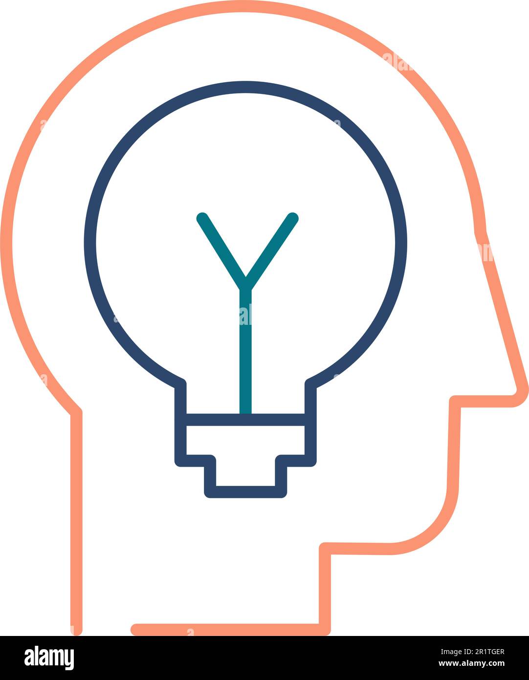 Idea generation and innovation thin line vector icon. Developing new ...