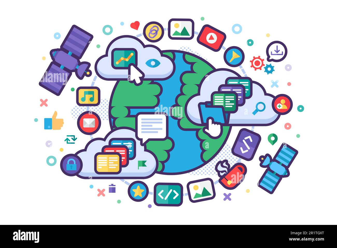 Global digital interconnection Stock Vector Images - Alamy